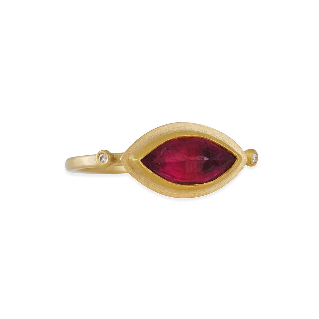 Ananda Khalsa - Rosecut Marquise Ruby Ring – The Clay Pot