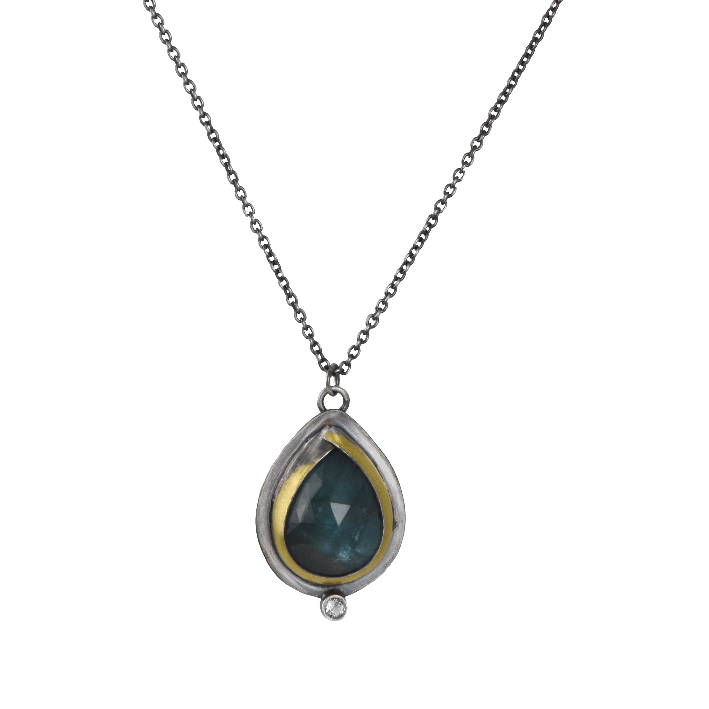 Austin Titus - Teardrop Rim Necklace in Green Kyanite – The Clay Pot