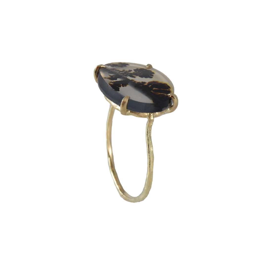 Monaka - Dendritic Agate Ring – The Clay Pot
