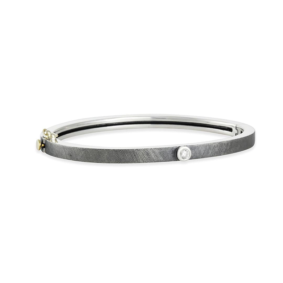 Rene Escobar - Junia Diamond Bangle in Sterling Silver – The Clay Pot