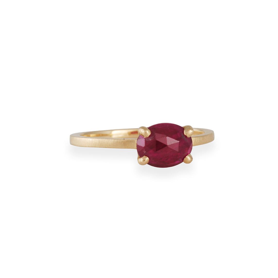 Jennifer Dawes - Oval Ruby Stack Ring – The Clay Pot